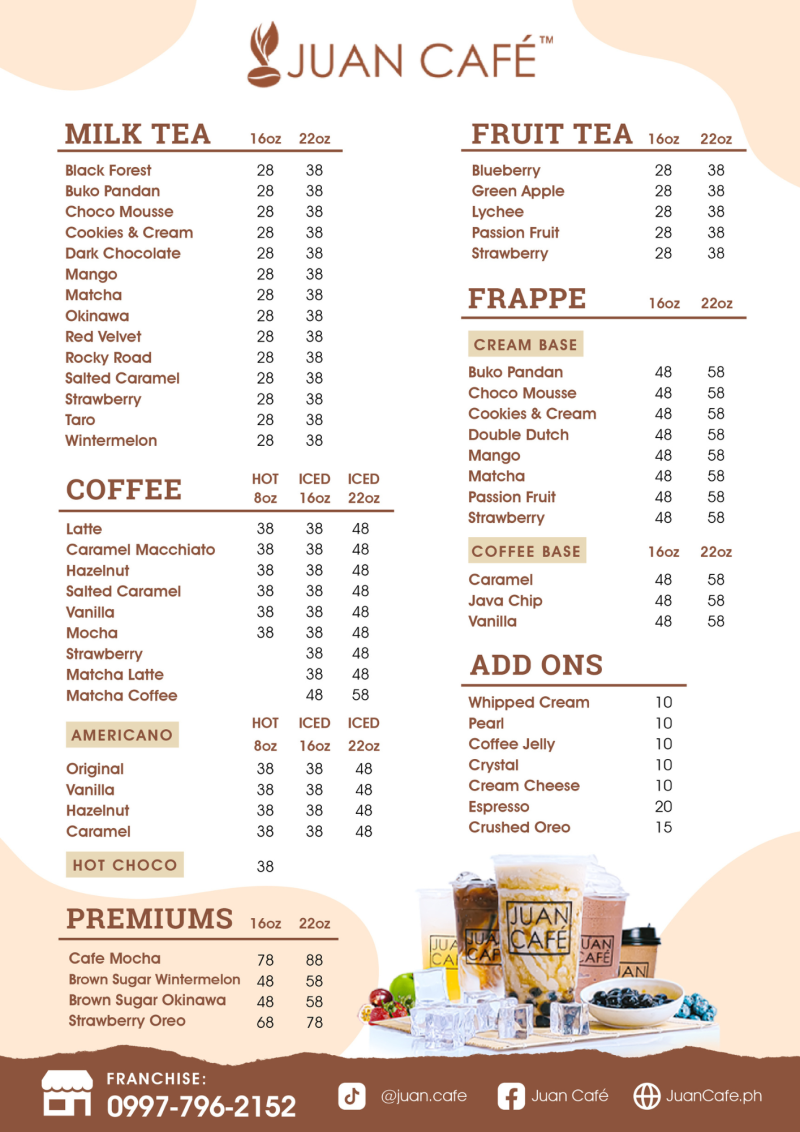 Full Menu – Juan Café